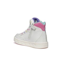 Geox M&auml;dchen Sneaker "J SKYLIN GIRL Blinkschuh", Gr. 25, bunt, Synthetik, Textil, kontrastfarbene Details, Schuhe, Schn&uuml;rboots, Blinkschuh mit
