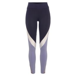 active by Lascana LASCANA ACTIVE Damen Sporthose, blau, Gr. XS, mehrfarbig, Single Jersey, Obermaterial: 95% Baumwolle, 5% Elasthan, Hosen, Sportleggings aus