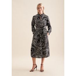 Seidensticker Damen Sommerkleid "Schwarze Rose", schwarz, Gr. 40, Paisley, 100% Leinen, Kleider, 1/1 Rundhals Paisley