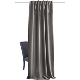 Vorhang HOME BASICS, B:135cm H:225cm, grau, Polyester, Wohnzimmer, Gardinen, "ACUSTICO", Akustikschall ACUSTICO