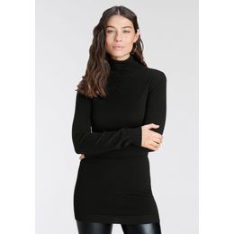 Laura Scott Damen Rollkragenpullover, schwarz, Basic, Gr. 40, unifarben, Feinstrick, Obermaterial: 70% Viskose, 30% Polyamid, Pullover, Feinstrick in