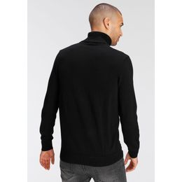 AJC Herren Rollkragenpullover, schwarz, Basic, Gr. XL, unifarben, Feinstrick, Obermaterial: 50% Baumwolle, 50% Polyacryl, Pullover, mit Rollkragen