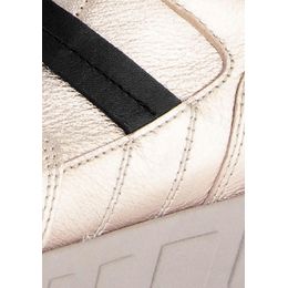 Gabor Damen Keilsneaker "DAVOS", Gr. 35, beige, Kalbsleder, Lackleder, metallic, Schuhe, Freizeitschuh, Halbschuh, Schn&uuml;rschuh in Komfortweite H