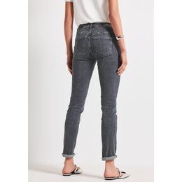 Street One Damen Slim-fit-Jeans, grau, Gr. 36, unifarben, Jeans, 82% Baumwolle, 15% Polyester, 3% Elasthan, Jeans, Middle Waist