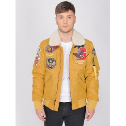 Top Gun Herren Bomberjacke "TG23002", gelb, Gr. XL, Obermaterial: 100% Polyamid / Futter, Wattierung, Strick, Kunstfell: 100% Polyester, Jacken