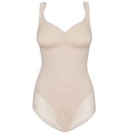 SuSa Damen Body "Body ohne B&uuml;gel Milano", Gr. 95, beige, Obermaterial: 81% Polyamid PA. 19% Elasthan EL., Bodys