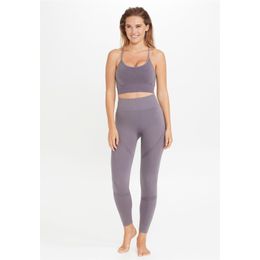 ENDURANCE ATHLECIA ATHLECIA Damen Funktionstights "NAGAR", lila, Gr. S, unifarben, 83% Nylon, 16% Elasthan, 1% Polyester, Hosen, mit angesagtem High-Waist-Bund