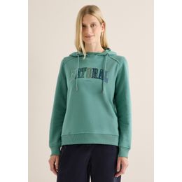 Cecil Damen Hoodie, gr&uuml;n, Gr. L, bedruckt, Sweatware, 65% Baumwolle, 35% Polyester, Sweatshirts, im Hoodie-Style