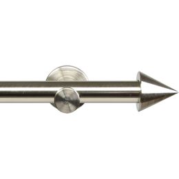 Gardinenstange Liedeco, L:160cm &Oslash;:16mm, silber, Metall, Gardinenstangen, "Modern Line Kegel"
