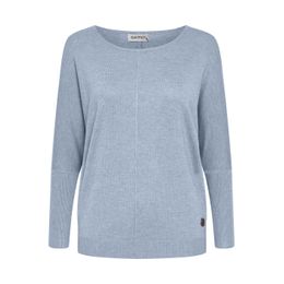 oxmo Damen Strickfleece-Pullover "Strickpullover OXHerdis", blau, Gr. XL, Obermaterial: 80% Viskose CV. 20% Nylon NY., Pullover