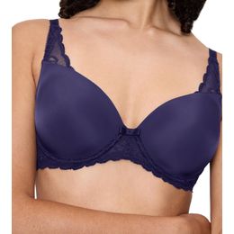 Triumph Damen B&uuml;gel-BH "Amourette Spotlight WHP X", Gr. 75, blau, Microtouch, Obermaterial: 49% Polyamid, 34% Polyester, 17% Elasthan, BHs, florales