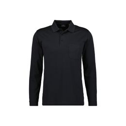 Ragman Herren Poloshirt "Poloshirt Soft Knit Polo Knopf Langarm", schwarz, Gr. 5XL, Obermaterial: 70% Baumwolle CO. 30% Polyester PES., Shirts