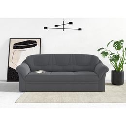3-Sitzer DOMO collection "Montana f&uuml;r kleine R&auml;ume, Breite 184cm, komfortabel und zeitlos", grau (dunklegrau), B:184cm H:84cm T:82cm, 100% Polyester, Sofas, bequeme Armlehnen