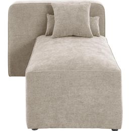 Ottomane Home Affaire "Sundstrup", grau (taupe), B:100cm H:76,5cm T:153cm, 100% Polyester, Sofas, Ottomane, Modulserie, individuelle Zusammenstellung