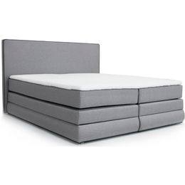 Boxspringbett Collection AB "Ninoni", grau (hellgrau), B:195cm L:210cm, Komplettbetten, inkl. Bettkasten, Topper und wahlweise mit LED-Beleuchtung