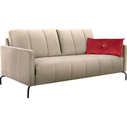 3-Sitzer Home Affaire "Xeen", wei&szlig;, B:205cm H:85cm T:85cm, 100% Polyester, Sofas, mit feiner Steppung und Keder