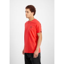 Herren T-Shirt "Basic T-Shirt SL", rot, Gr. S, Alpha Industries, Obermaterial: 100% Baumwolle, Shirts