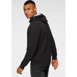 Bruno Banani Herren Kapuzensweatshirt, schwarz, Gr. L, bedruckt, angeraute Sweatware, Obermaterial: 60% Baumwolle, 40% Polyester, Sweatshirts,