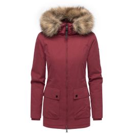 Ragwear Damen Kurzmantel "Monadetta Warm", rot, Basic, Gr. XXL, Obermaterial: 74% Baumwolle, 26% Nylon, Innenfutter: 100% Polyester, Wattierung: 100%