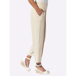 Classic Basics Damen Bundfaltenhose, beige, Gr. 48, meliert, unifarben, 100% Polyester, Hosen