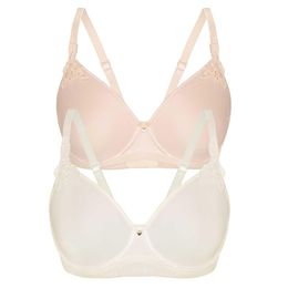 Sassa Mode SASSA Damen T-Shirt-BH "2er Sparpack Spacer-BH CLASSIC LOOK", Gr. 90ivory nude, Stoff, Obermaterial: 78% Polyamid PA. 22% Elasthan EL., BHs