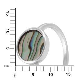 Vivance Damen Fingerring "925 Silber rhodiniert Abalone", 054 (17,2), 1,19, Silber 925 (Sterlingsilber), wei&szlig;, Silber 925 (Sterlingsilber),