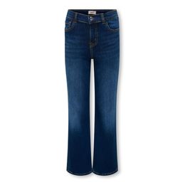 KIDS Only M&auml;dchen Bootcut-Jeans "KOGMADISON BLUSH WIDE DNM DIA092 NOOS", blau, Gr. 116, unifarben, Denim/Jeans, Obermaterial: 92% Baumwolle, 6%