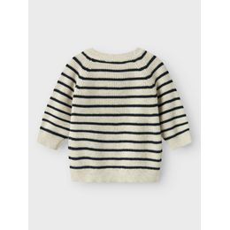 name it M&auml;dchen Strickjacke "NBMMAST f&uuml;r Jungen mit gestreiftem Look und weichem Tragegef&uuml;hl", beige, Gr. 80, geringelt, gestreift, Strick,
