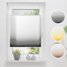 Plissee K-home, B:70cm H:210cm, grau, Obermaterial: 100% Polyester, Badezimmer, Plissees, "Farbverlauf Sunrise"