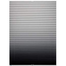 Plissee K-home, B:30cm H:130cm, grau, Obermaterial: 100% Polyester, Badezimmer, Plissees, "Farbverlauf Sunrise"