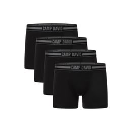 CAMP DAVID Herren Boxershorts "Boxershort 4er Pack", Gr. L, schwarz, Obermaterial: 95% Baumwolle CO. 5% Elasthan EL., Unterhosen