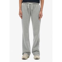 Superdry Damen Sweathose "SU-ATHLETIC PRINT FLARE JOGGER", grau, Gr. M, unifarben, Sweatware, Obermaterial: 60% Baumwolle, 40% Polyester, Hosen
