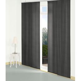 Schiebegardine WIRTH, B:60cm H:175cm, schwarz, Jacquard, Polyacryl, Polyester, Wohnzimmer, Gardinen, "Niederau"