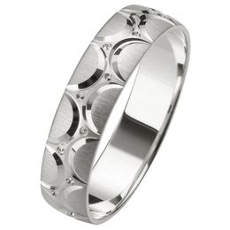 Firetti Damen Trauring "Schmuck Geschenk Gold 375 Hochzeit Ehering "LIEBE"", 17, ohne Brillant, Wei&szlig;gold 375, 5mm, wei&szlig;, Wei&szlig;gold 375, Fingerringe,