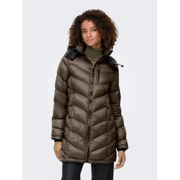 Only Damen Steppmantel "ONLTAHIA LW QUILTED COAT CC OTW"walnut detail:lining schwarz, Gr. L, unifarben, Web, Obermaterial: 100% Nylon, M&auml;ntel