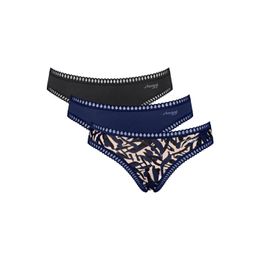 Sloggi Damen Slip "Slip GO Crush Mini C3P 3er Pack", Gr. M, blau, Obermaterial: 95% Baumwolle CO. 5% Elasthan EL., Unterhosen