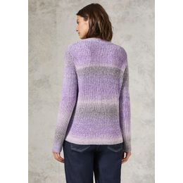 Cecil Damen Cardigan, lila, Gr. XXL, unifarben, Web, 58% Baumwolle, 34% Polyacryl, 8% Polyester, Strickjacken, mit Knopfleiste