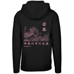 F4NT4STIC Damen Kapuzenpullover "Kanagawa Welle Japan", schwarz, Gr. S, Obermaterial: 65% Baumwolle, 35% Polyester, Pullover, Hoodie, Warm, Bequem