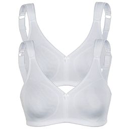 Sassa Mode SASSA Damen Sport-BH "2er Pack Sport BH ohne Bügel SPORTS BRAS", Gr. 80, weiß, Obermaterial: 82% Polyamid PA. 18% Elasthan EL., BHs