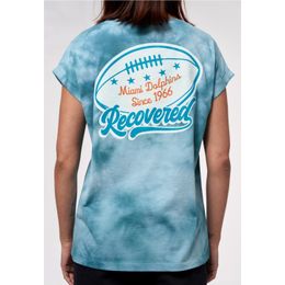 Recovered Damen T-Shirt "NFL Dolphins", blau, Gr. L, bedruckt, 100% Baumwolle, Shirts, im zeitlosen Design