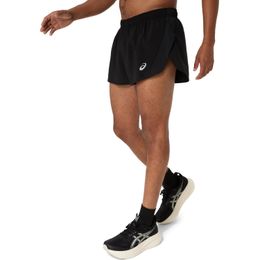 asics Herren Laufshorts "asics CORE SPLIT SHORT", schwarz, Gr. XL, Obermaterial: 90% Polyester, 10% Elasthan, Hosen