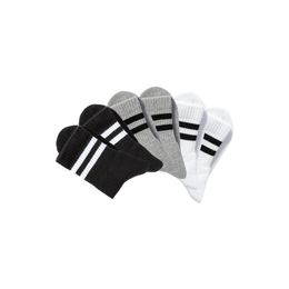 H.I.S. H.I.S Damen Sportsocken "Damen Herren Kinder Tennissocken, Fitnesssocken", Gr. 472x schwarz, 2x grau meliert, 2x wei&szlig;, Baumwolle, Baumwollmischung,