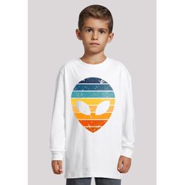 T-Shirt F4NT4STIC "Alien Sonnenuntergang Retro", Jungen, Gr. 122/128, wei&szlig;, Obermaterial: 100% Baumwolle, Rundhals, ohne B&uuml;ndchen, Shirts T-Shirt, Premium Qualit&auml;t