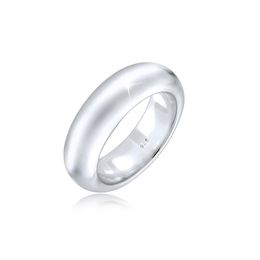 Elli Premium Damen Fingerring "Bandring 925 Sterling Silber", 58mm, ohne Stein, Silber 925 (Sterlingsilber), 6mm, silber, Silber 925