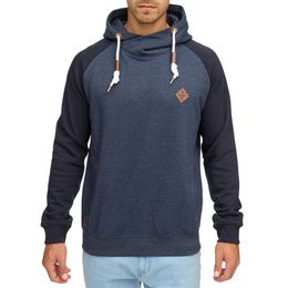 INDICODE Herren Kapuzensweatshirt "INMarybank", blau, Gr. S, meliert, Sweatware, Obermaterial: 60% Baumwolle, 40% Polyester, Sweatshirts