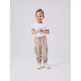 name it M&auml;dchen Jogginghose "NMNOLI f&uuml;r Unisex mit elastischem Bund und schlichtem Look", Gr. 104, beige, Sweatware, Obermaterial: 60% Baumwolle, 40%