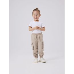 name it M&auml;dchen Jogginghose "NMNOLI f&uuml;r Unisex mit elastischem Bund und schlichtem Look", Gr. 116, beige, Sweatware, Obermaterial: 60% Baumwolle, 40%