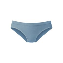 Lascana Damen Slip, Gr. 36, blau, Jersey, Obermaterial: 58% Baumwolle, 39% Polyamid, 3% Elasthan, Unterhosen, aus angenehm weicher Baumwolle