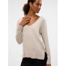 V&eacute;ro Moda VERO MODA Damen Strickpullover "VMSILJE LS V-NECK PULLOVER GA NOOS", gelb, Gr. XS, unifarben, Strick, Obermaterial: 77% Viskose, 23% Polyester,