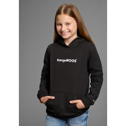 Kangaroos M&auml;dchen Kapuzensweatshirt "Hoodie mit Logoprint", schwarz, Gr. 164, bedruckt, Sweatware, Obermaterial: 60% Baumwolle, 40% Polyester,